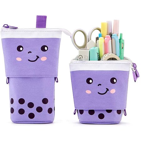 Boba Cute Standing Pencil Case for Kids, Pop Up Pencil Box Makeup Pouch ...