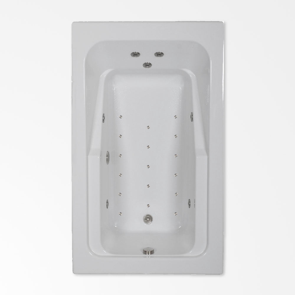 WaterTech Acrylic Bathtub: 66x42in Whirlpool/Air Bath Combo Tub, Bone ...