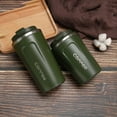 Glass Bottle Travel Mug Insulated Coffee Cup With Leakproof Lid Vacuum