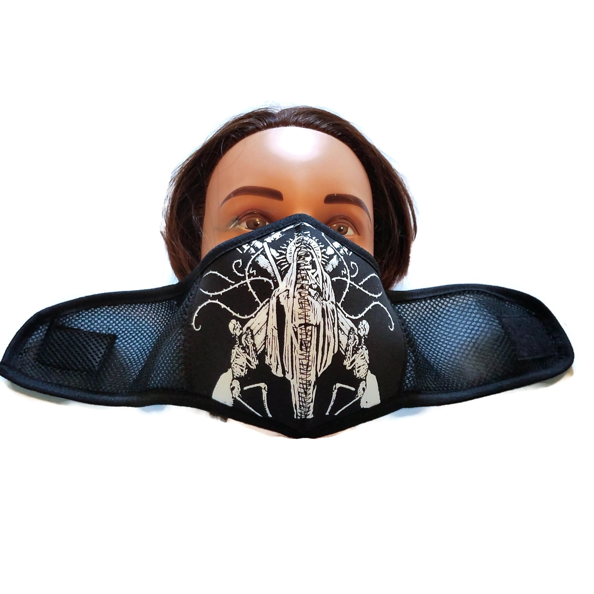 Santa Muerte Face Mask Reusable Neoprene, Half Face Mask saint Death ...