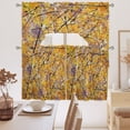 Abstract Artistic Swag Valance and Tier Set of 3, Yellow Ink Splashes ...
