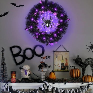 Joybuy 24Inch Halloween Wreath with Witch Hat, Legs & Pumpkins ...