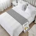 Bee Dwarf Bed Runner Queen Size Sweet Gnomes Black White Plaid Farm ...