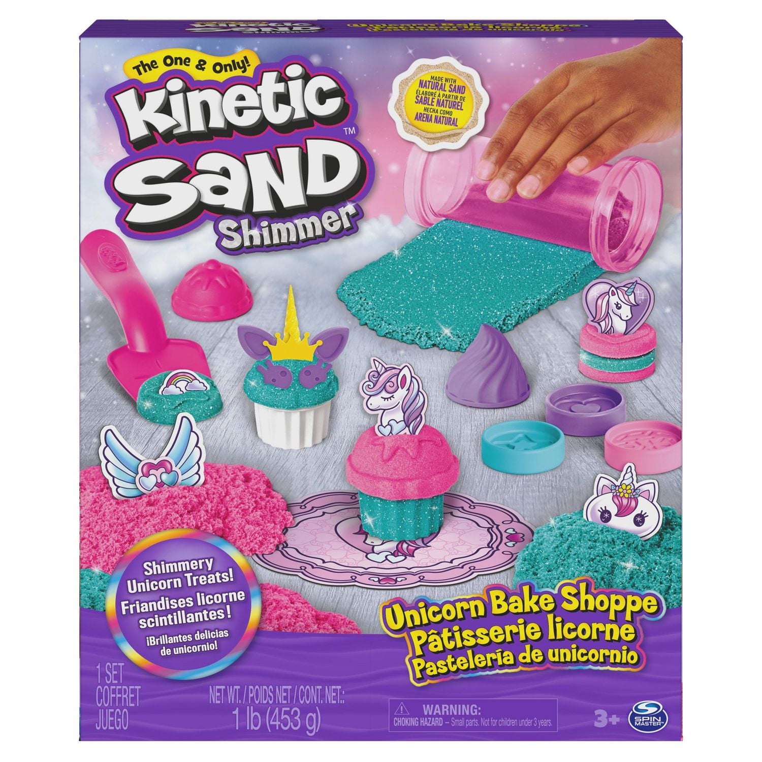 Kinetic Sand Shimmer, Unicorn Bake Shoppe Playset, 16oz Kinetic Sand ...