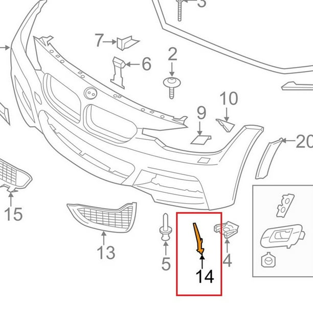 Front Bumper Inlet Grille Cover Trim 51118056599 51118056600 for - F80 ...