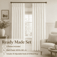 PLERISE Natural Linen Blend Pinch Pleated Curtains, 84 Inch Length, 2 ...
