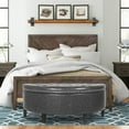 Homebeez 43.5" Half Moon Storage Ottoman Bench,Button Bedroom Benches ...