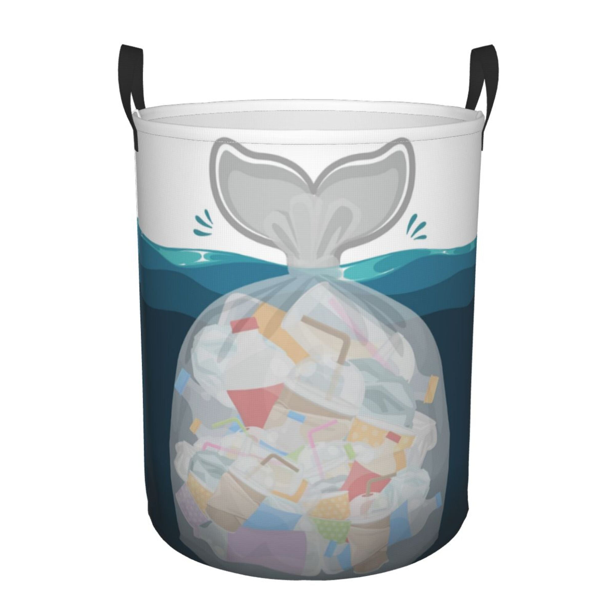 ZICANCN Plastic Waste Laundry Basket Organizer, Dirty Clothes Hamper ...