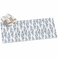 Blue Leaves Abstract Herb Rectangle Rug 2'x6' Summer Pastoral Floral ...