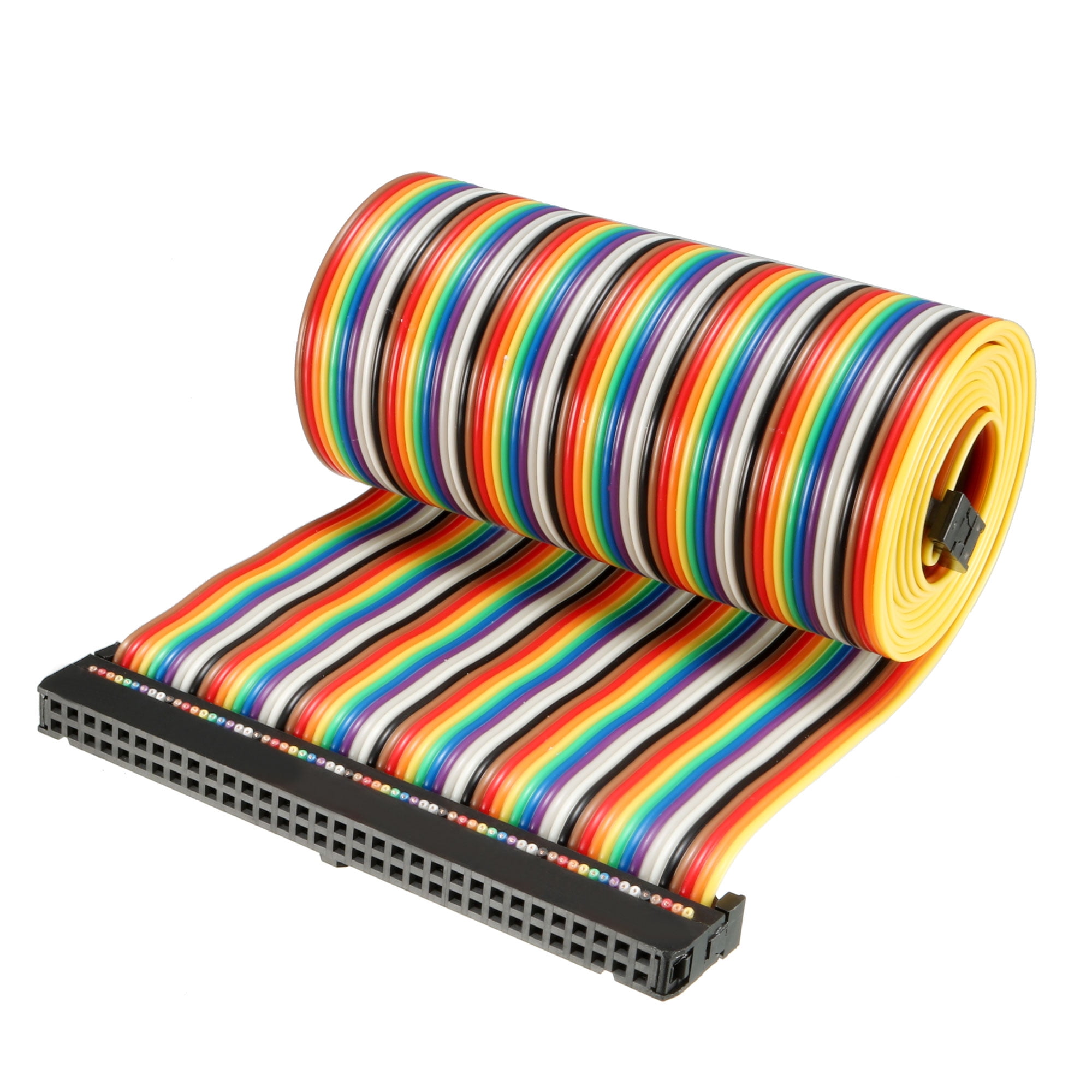 IDC 64P Wire Flat Rainbow Ribbon Cable 118cm 2.54mm Pitch - Walmart.com