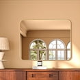 Organnice Rectangular Aluminum Framed Modern Rounded Wall Mount Mirror ...