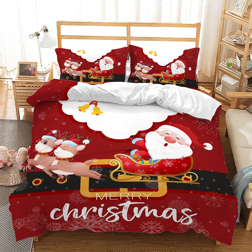 Yipa Christmas Tree Ultra Soft Printed Quilt Sets Gold Sparkle Holiday ...