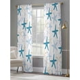 Abstract Summer Sea Star Sheer Curtains 2 Panels Set Blue Yellow Purple ...