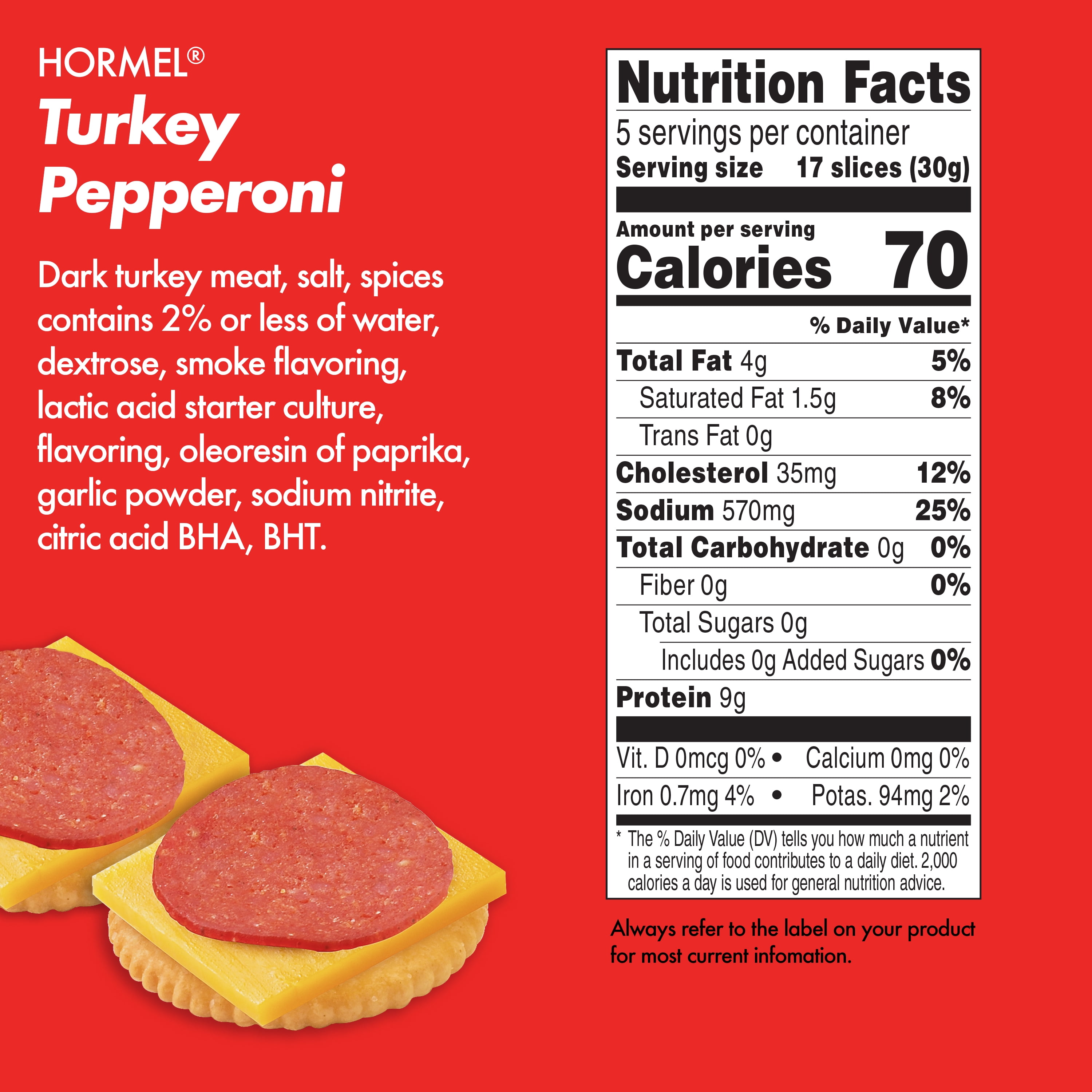 Hormel Turkey Pepperoni Nutrition