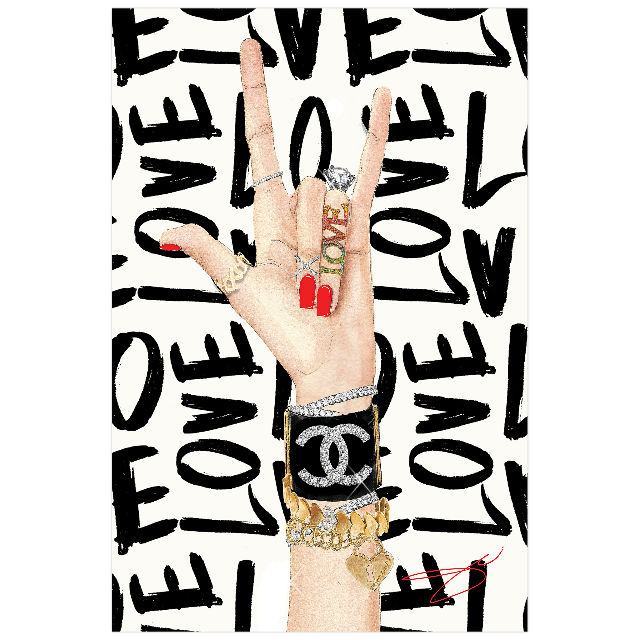 Empire Art Direct Gucci Loved Frameless Free Floating Tempered Glass ...