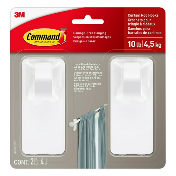 Command Hooks Curtain Rods