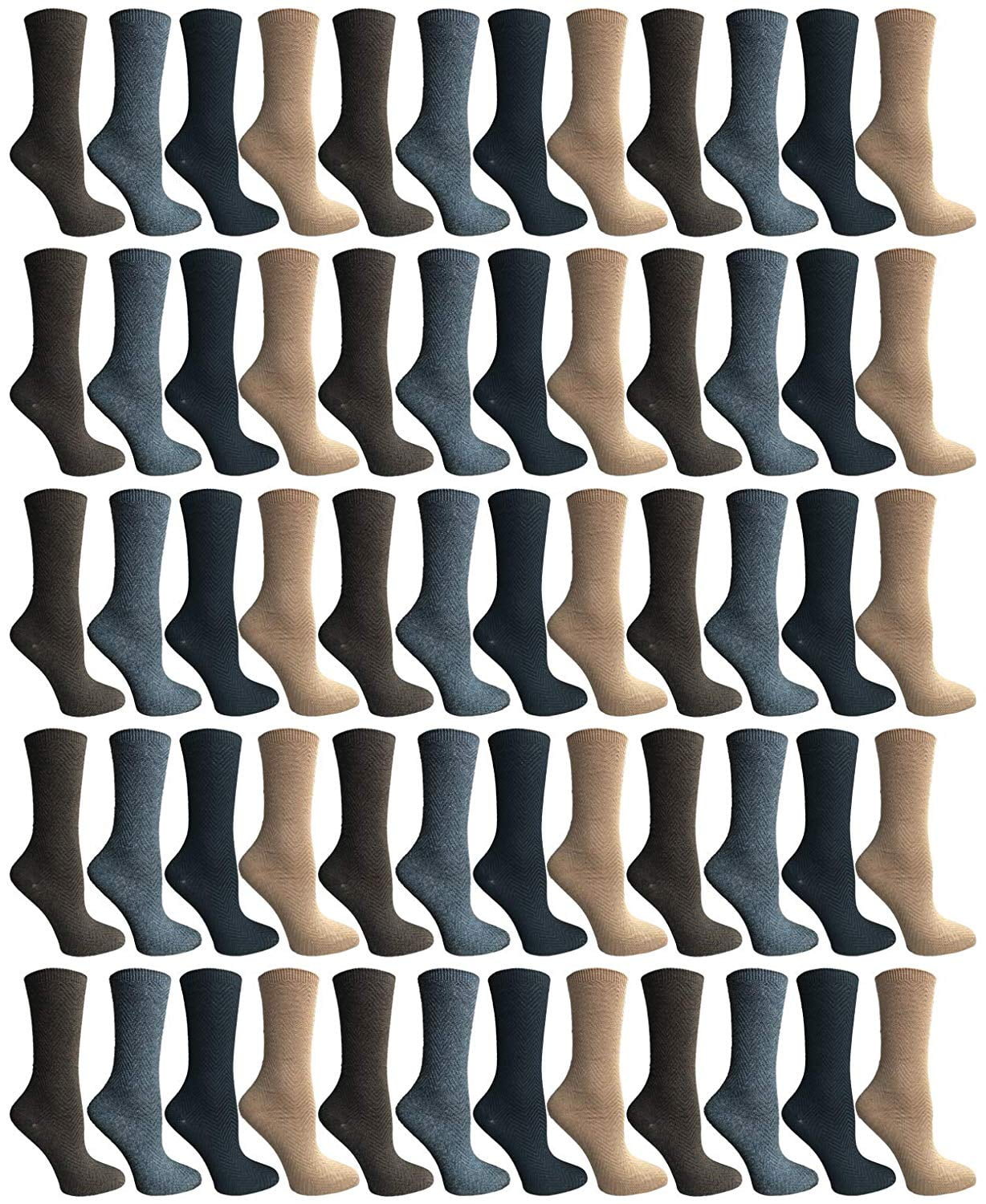 SOCKS'NBULK Womens Crew Socks, Bulk Pack Assorted Chic Sports Athletic ...