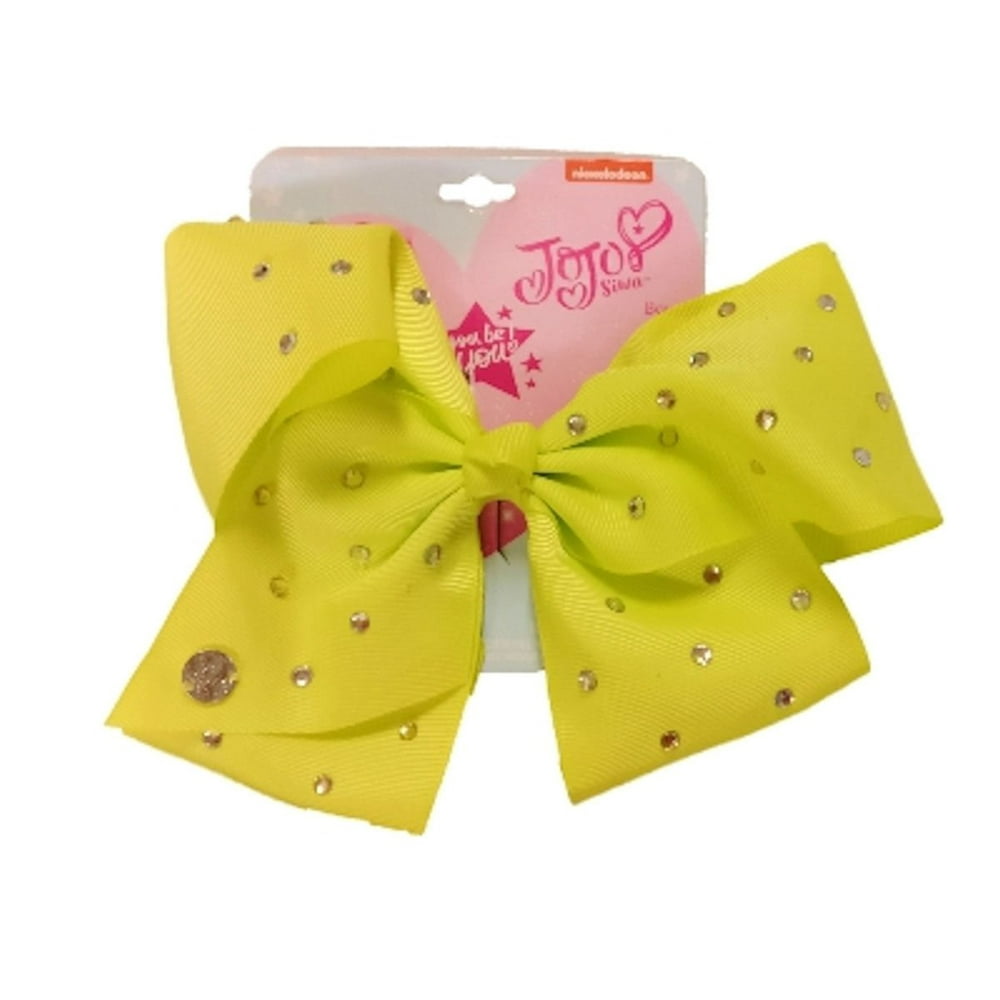 JoJo Siwa - Medium Hair Bow (Yellow w/Rhinestones) - Walmart.com ...