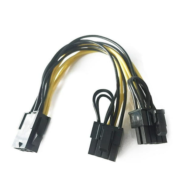 New Pci-e 6-pin To 2x 6+2-pin (6-pin/8-pin) Power Splitter Cable Pcie ...
