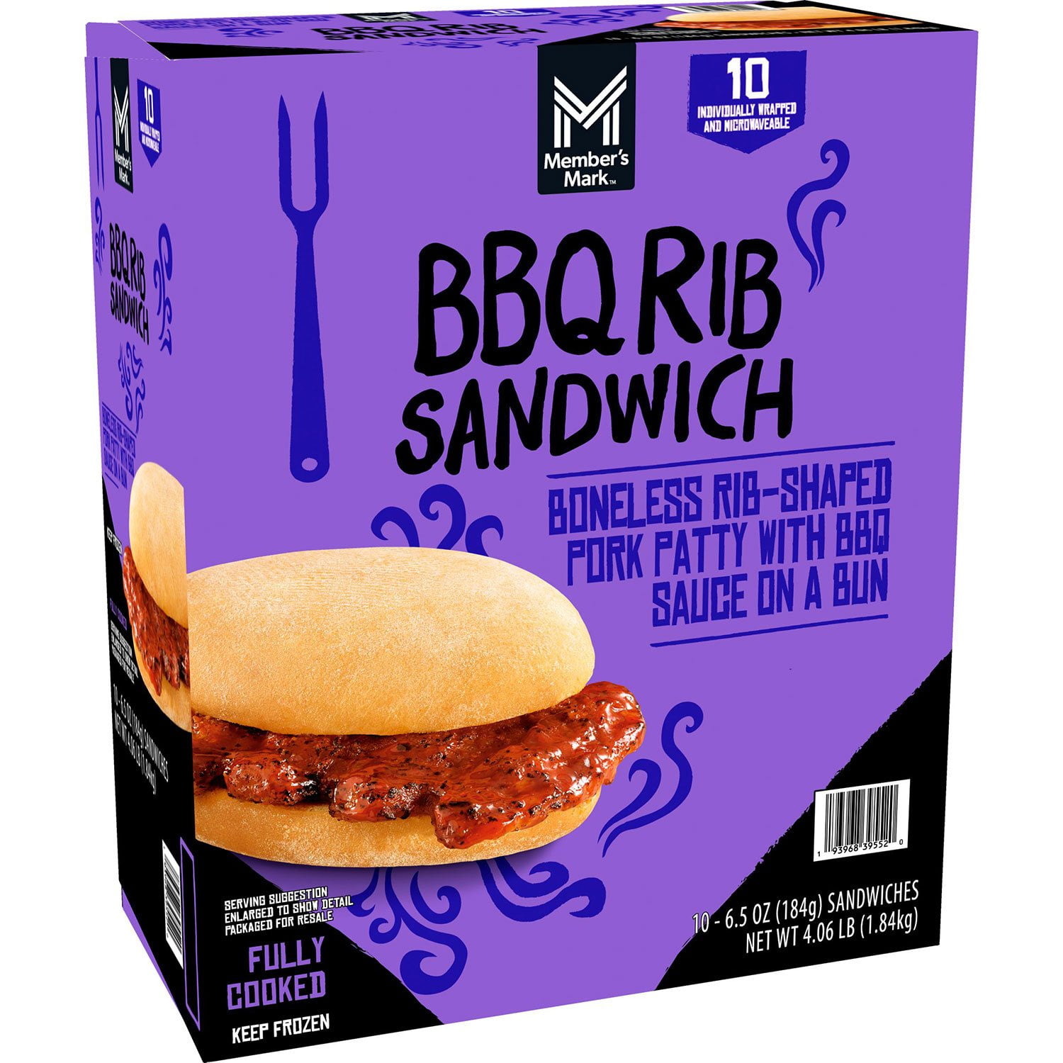 Member's Mark BBQ Rib Sandwich, Frozen, 10 ct. - Samsclub.com
