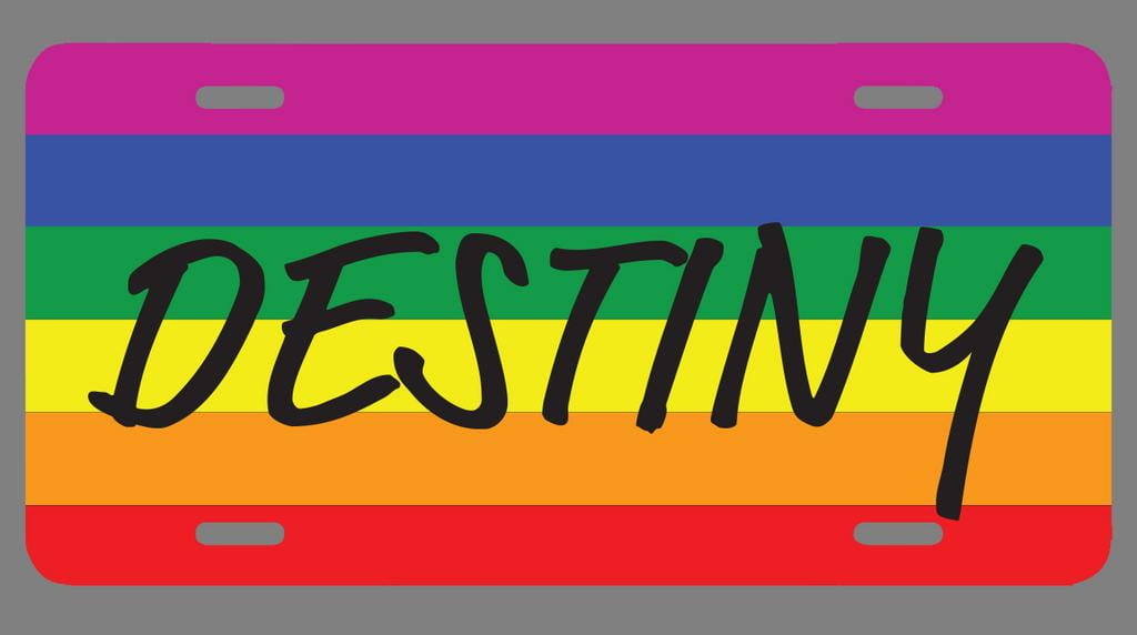 Destiny Name Pride Flag Style License Plate Tag Vanity Novelty Metal ...