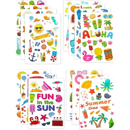 286 Pieces Summer Window Clings Beach Pool Window Sticker Cling ...