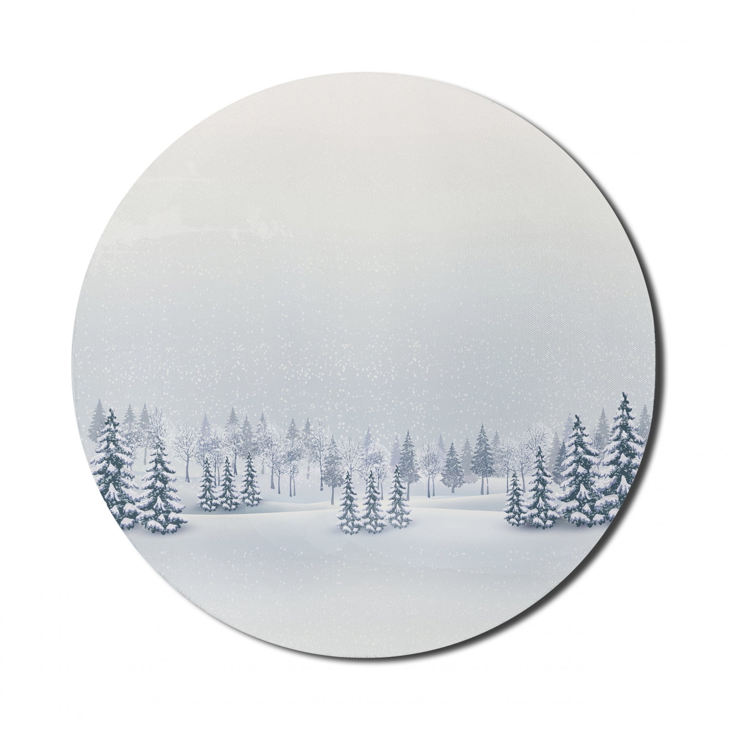 Winter Mouse Pad for Computers, Cold Season Scene in a Park Trees Foggy ...