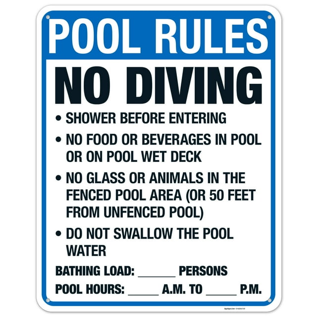 Florida Pool Rules Sign, Complies With State Of Florida Pool Safety ...
