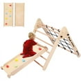Sakiyrr 2-in-1 Wooden Triangle Climber with Ramp, Indoor Foldable ...