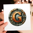 3drose, Great Letter G. Round Rusty Metal Plate Awesome, Chic Artsy ...