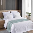Colored Stripes Bed Runner Twin Size Abstract Teal Pink Vertical Stripe ...