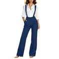 Ailaofu Women's Pleated Wide Leg Jumpsuit, Fitted Flared Long Pants ...