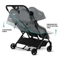 Mompush Lithe Lightweight Double Stroller, Side by Side Recline Seats ...