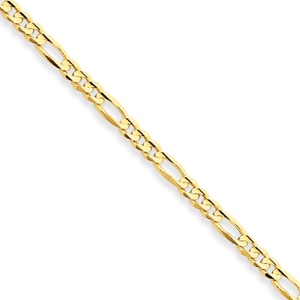Primal Gold 10 Karat Yellow Gold 3.0mm Concave Figaro Chain - Walmart.com