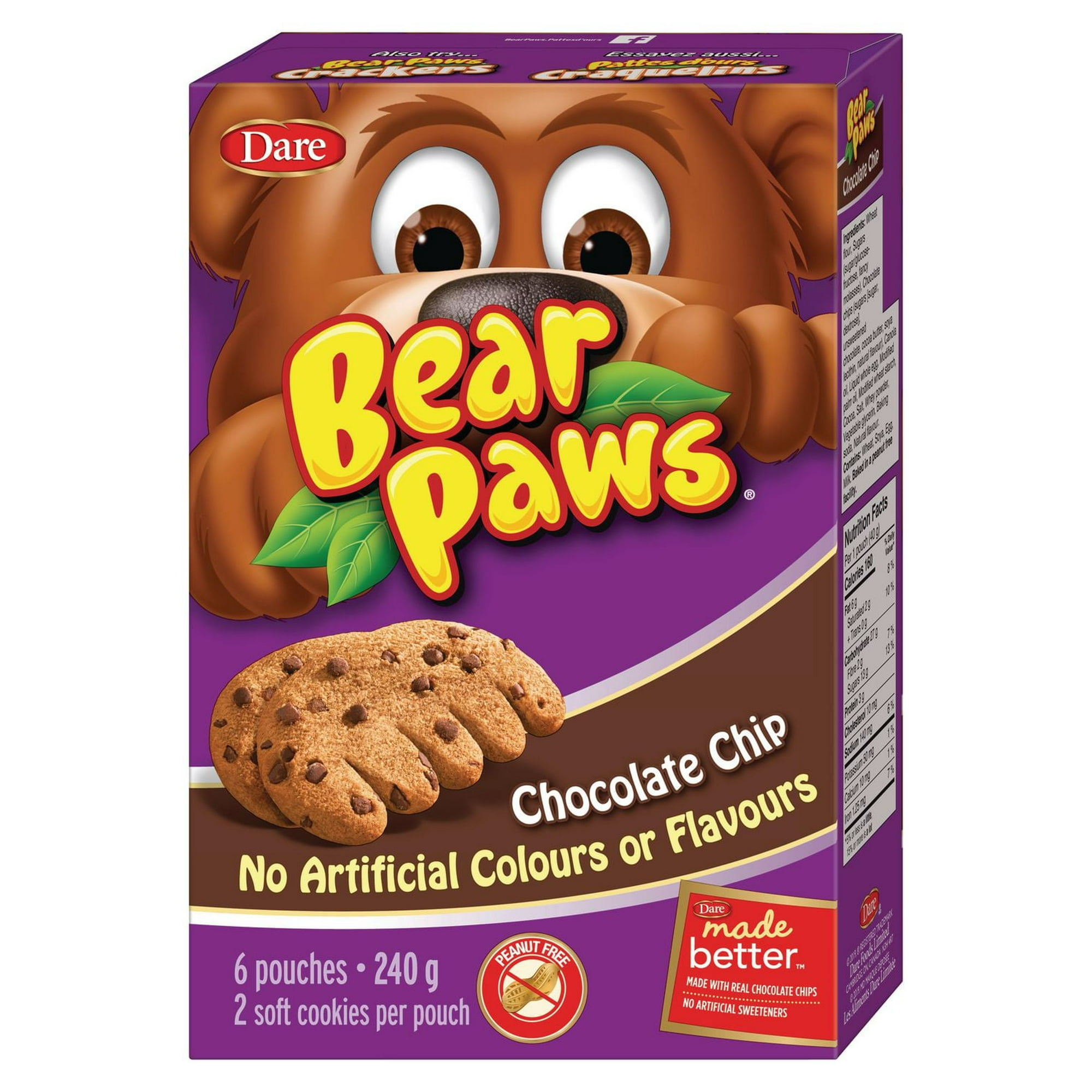 Click here for Bear Paws Chocolate Chip Cookies  Dare 240 G prices