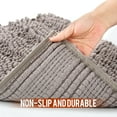 Citylife Bath Rug 16" x 24" Grey Soft Absorbent Chenille Bath Mats ...