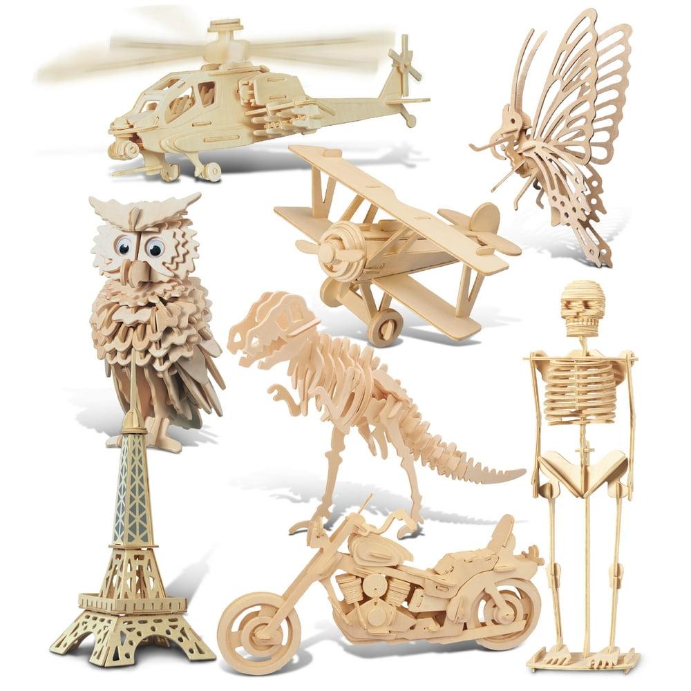 Puzzled 3D Wooden Puzzles Mystery Pack Of 30 Wood Craft Construction puzzled-3d-wooden-puzzles-mystery-pack-of-30-wood-craft-construction