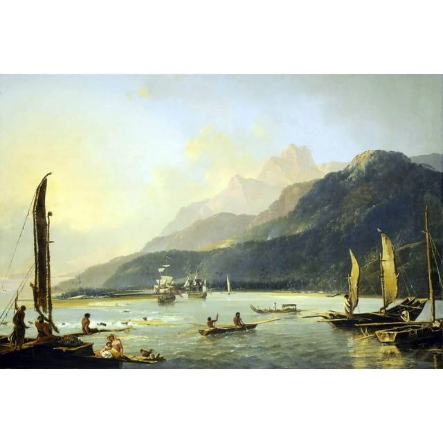 24x36 gallery poster, James Cook's HMS Resolution and HMS Adventure in ...