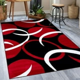 Luxe Weavers Modern Geometric Red 2x7 Area Rug, Non-Fading Abstract ...
