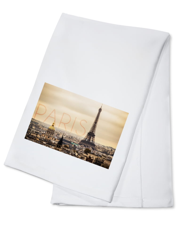 Paris, France, City Aerial View and Eiffel Tower (100% Cotton Tea Towel ...