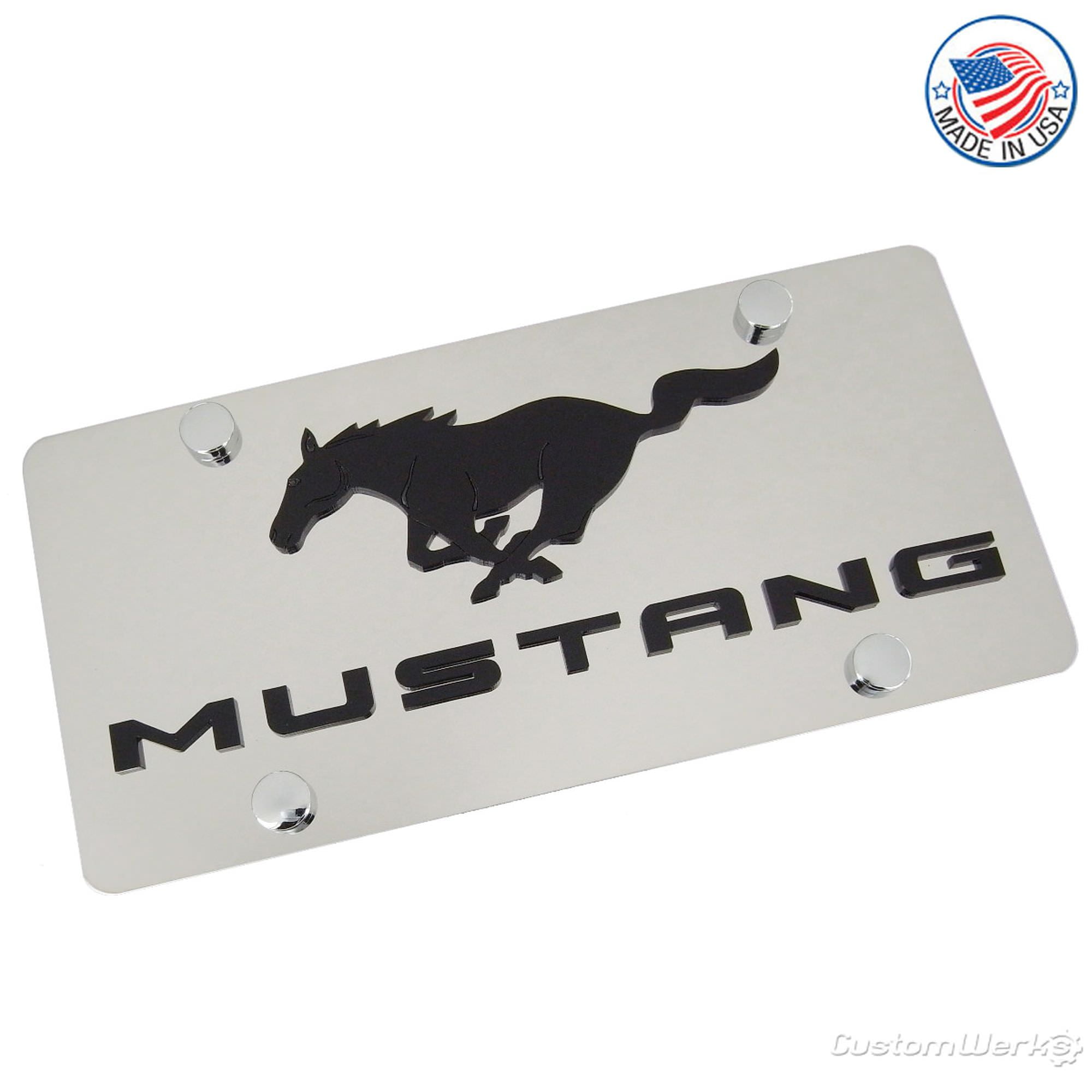 Ford Mustang Dual Logo Mustang License Plate (Chrome) - Walmart.com