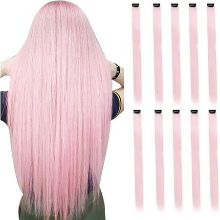 21'' 8PCS Color Hair Pieces for Girls Party Highlight Colored Hair ...