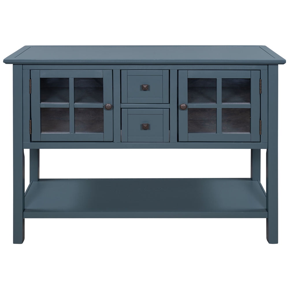 Storage Cabinet Console Table Solid Wood Cabinet with 2 Drawers and ...