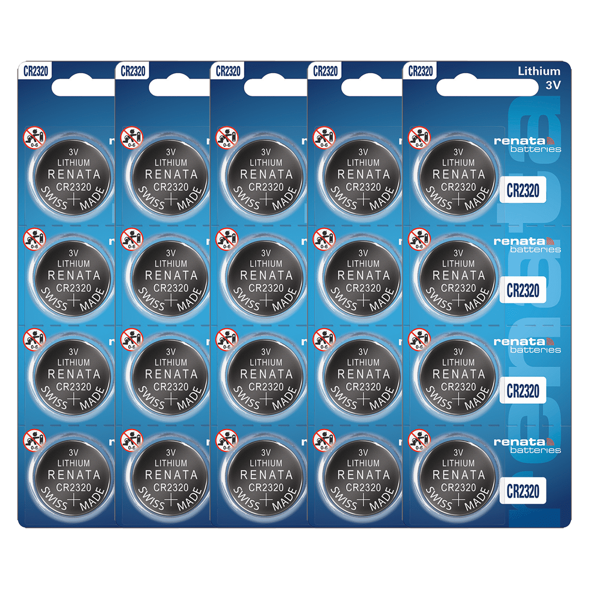 Renata CR2320 Batteries - 3V Lithium Coin Cell 2320 Battery (20 Count ...