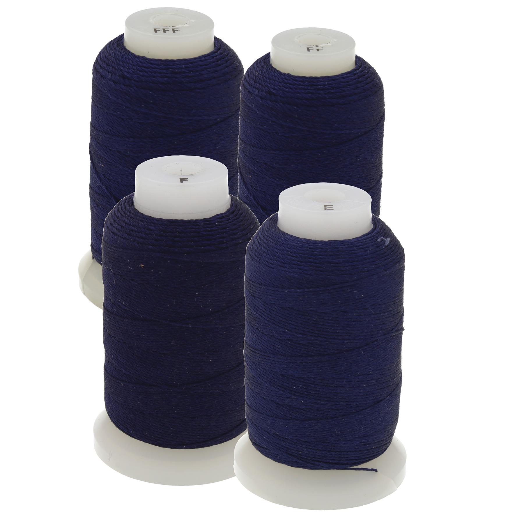 The Beadsmith Pure Silk Cord – Navy Color – 4 Assorted Sizes E, F, FF ...