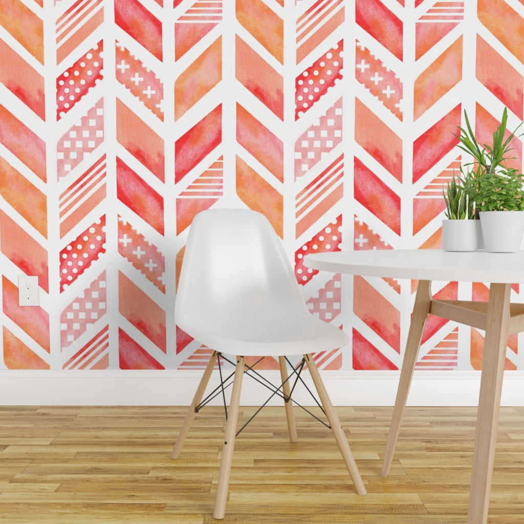 Coral Chevron Wallpaper