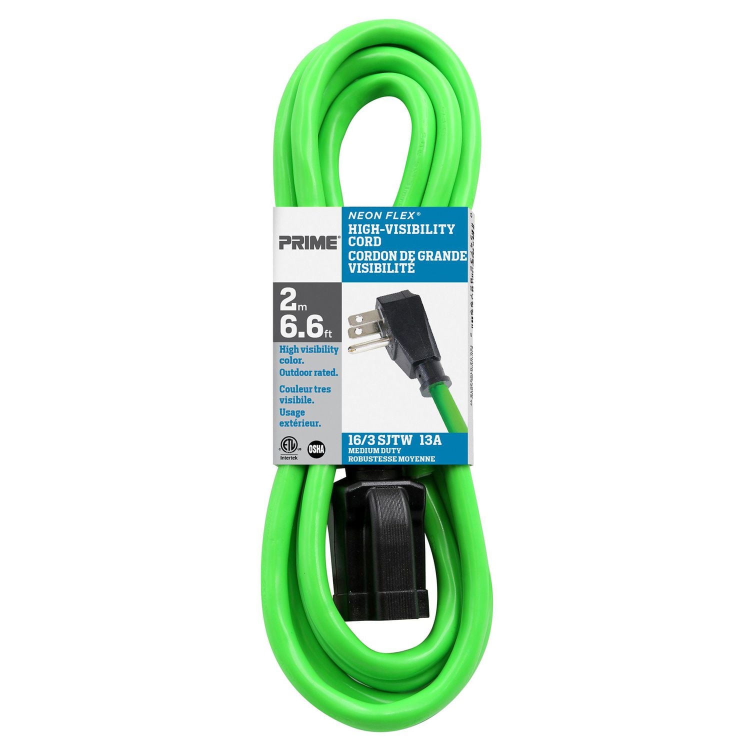 Click here for Prime 2m 13-Amp Neon Flex High Vis Extension Cord prices