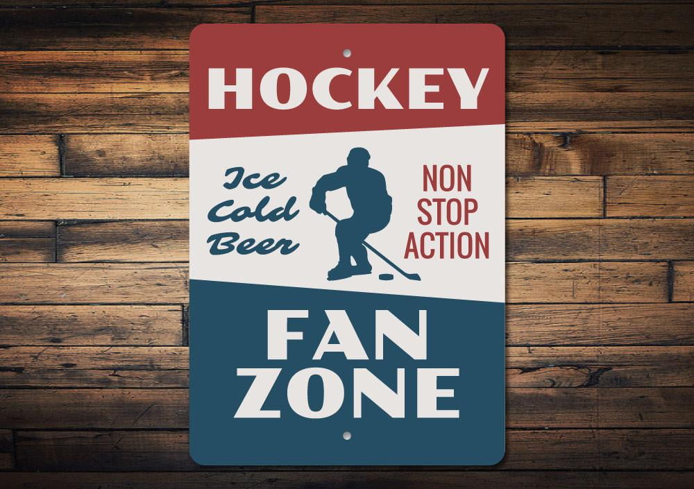 Hockey Fan Zone Novelty Sign, Metal Wall Decor - 10x14 inches - Walmart.com