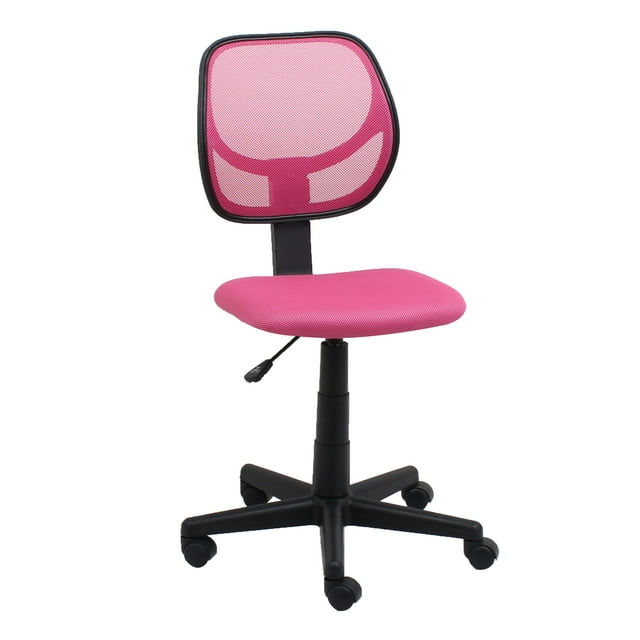 Essentials by OFM E1009 Armless Mesh Back and Fabric Task Chair, Pink ...