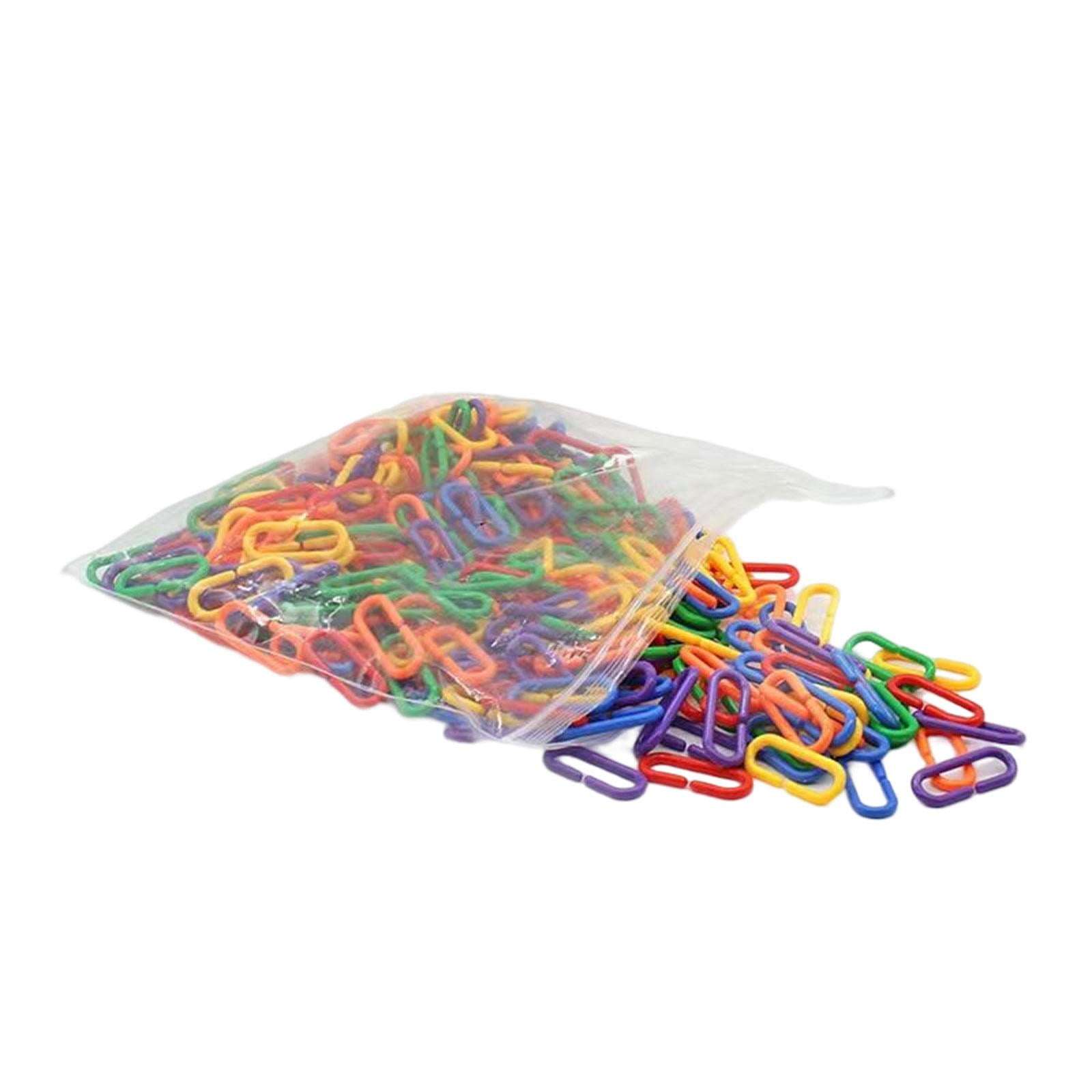 600Pcs Colorful Hook Link Bird Swing Chain Educational Counting and ...